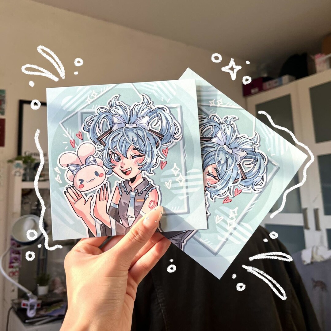 Cinnamiku Print - Cinnamon Roll Square Print, Cute Kawaii Anime ...