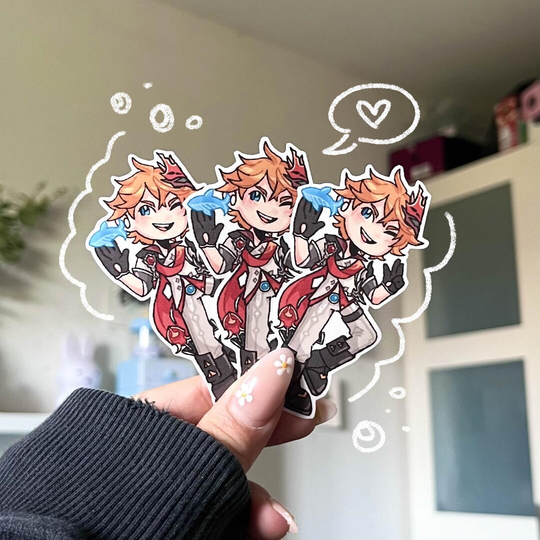 Genshin Impact Childe Tartaglia Sticker, Chibi Matte Vinyl Stickers ...