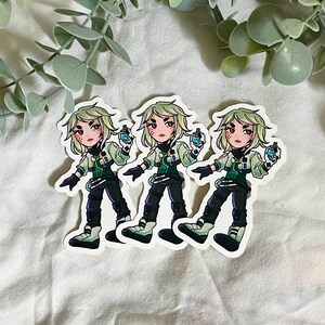 Valo Deadlock Sticker, Chibi Matte Vinyl Stickers, Gaming Cute Kawaii ...