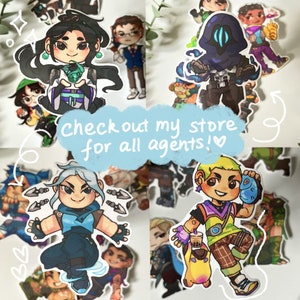 Valo Duelist Sticker Set, Chibi Matte Vinyl Stickers, Gaming Cute ...