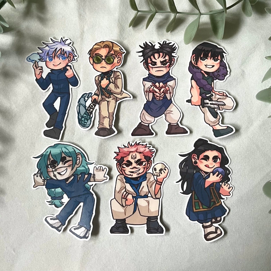 Sorcerer Anime Sticker Set Two, Chibi Matte Vinyl Stickers, Cute Kawaii ...