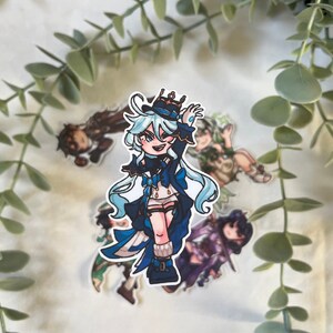 Genshin Impact Archon Sticker Set, Chibi Matte Vinyl Stickers, Gaming ...