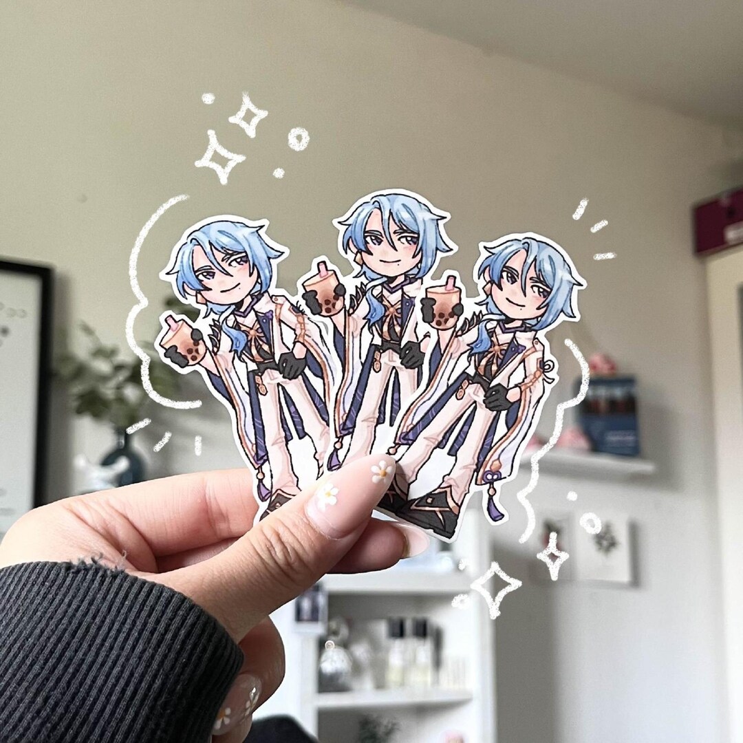 Genshin Impact Ayato Sticker, Chibi Matte Vinyl Stickers, Gaming Cute ...