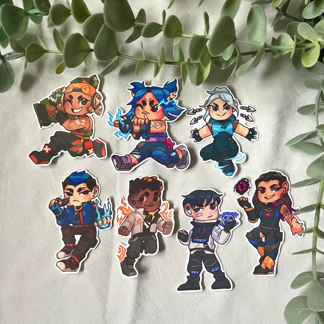 Valo Duelist Sticker Set, Chibi Matte Vinyl Stickers, Gaming Cute ...