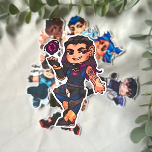 Valo Duelist Sticker Set, Chibi Matte Vinyl Stickers, Gaming Cute ...