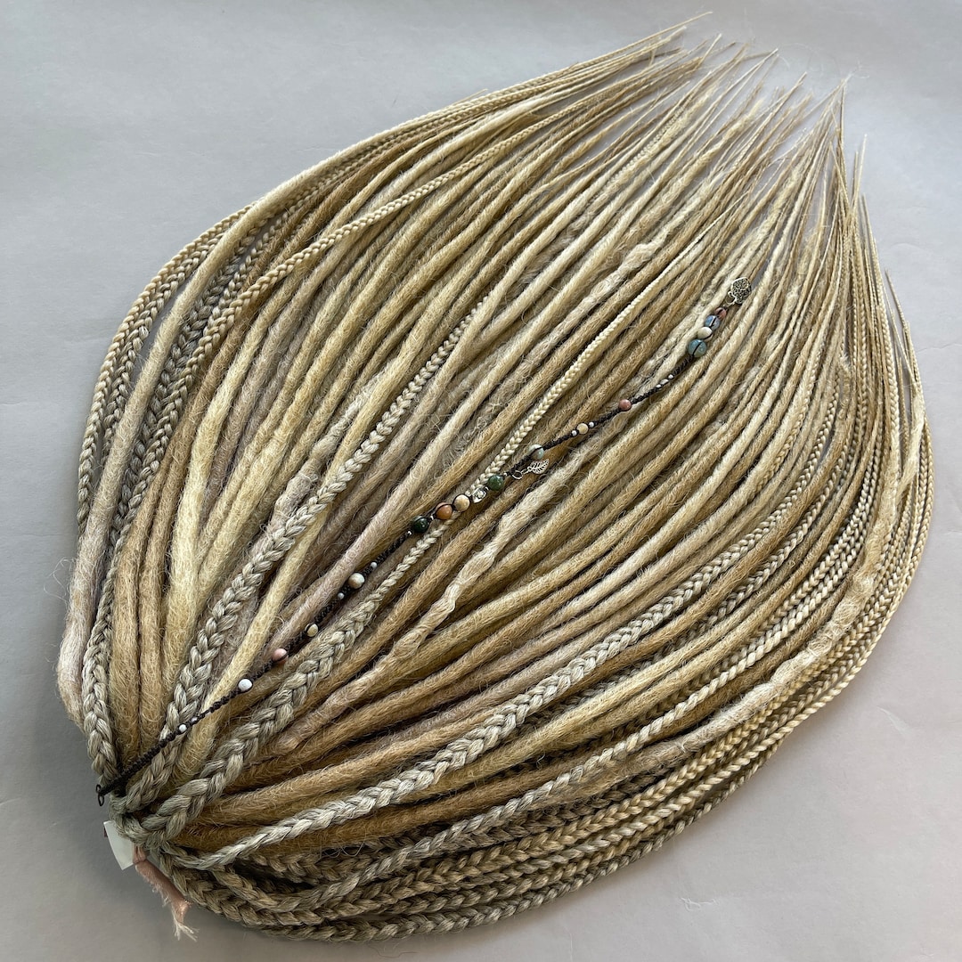 Natural Look Dreadlocks With Braids Dirty Blond Hand Made | Full Set 55 ...