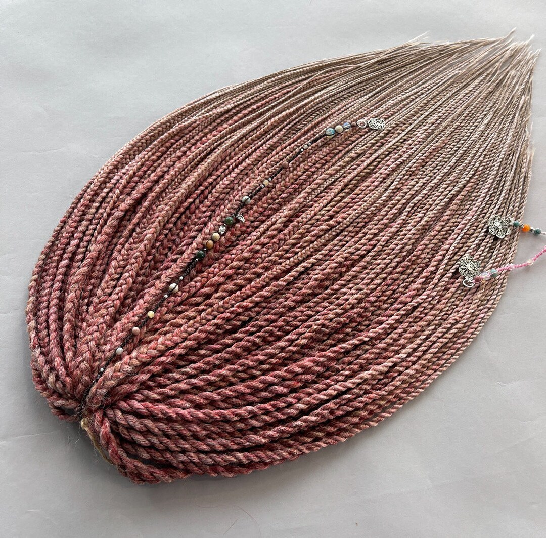 Natural Look Braids Pink Fade to White Braids | Full Set 55 DE ...