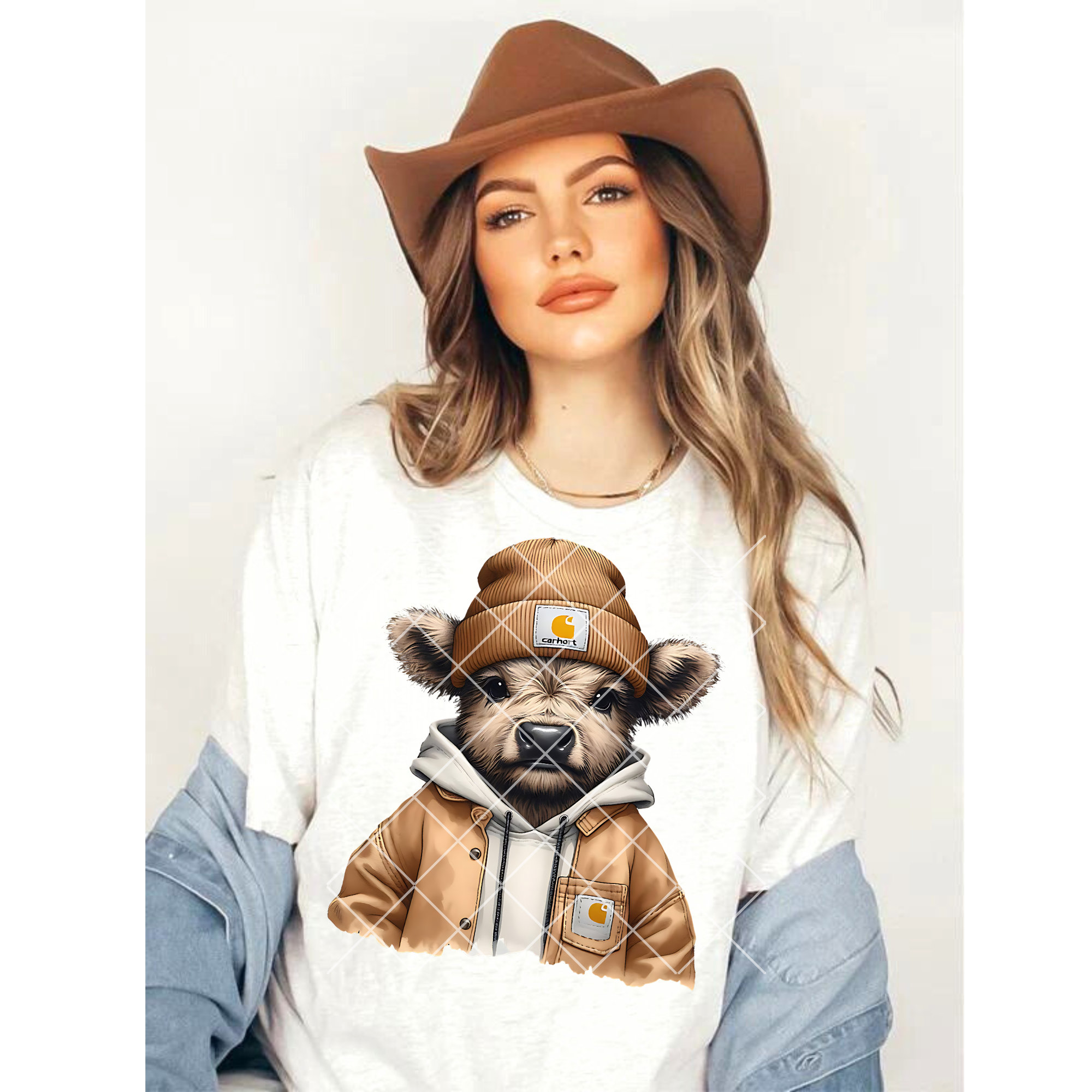 Highland Cow PNG Western Cow Art Design for Sublimation, Carhartt ...