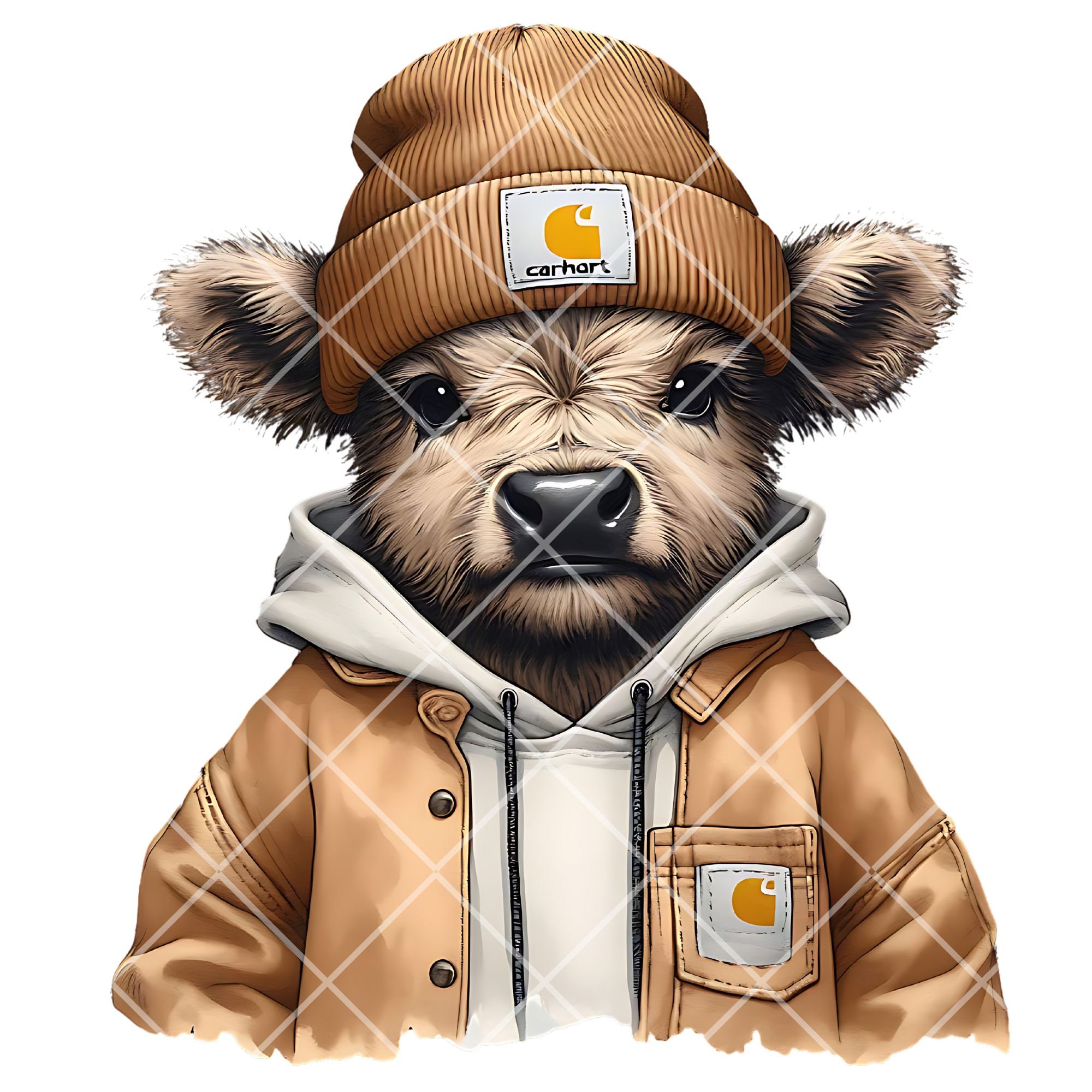 Highland Cow PNG Western Cow Art Design for Sublimation, Carhartt ...