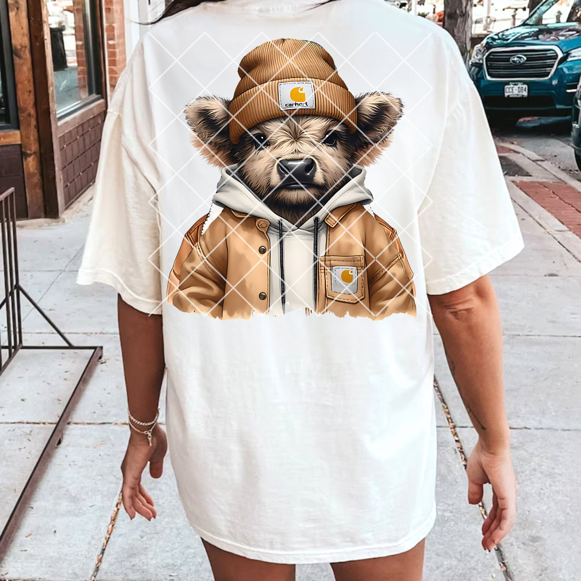 Highland Cow PNG Western Cow Art Design for Sublimation, Carhartt ...