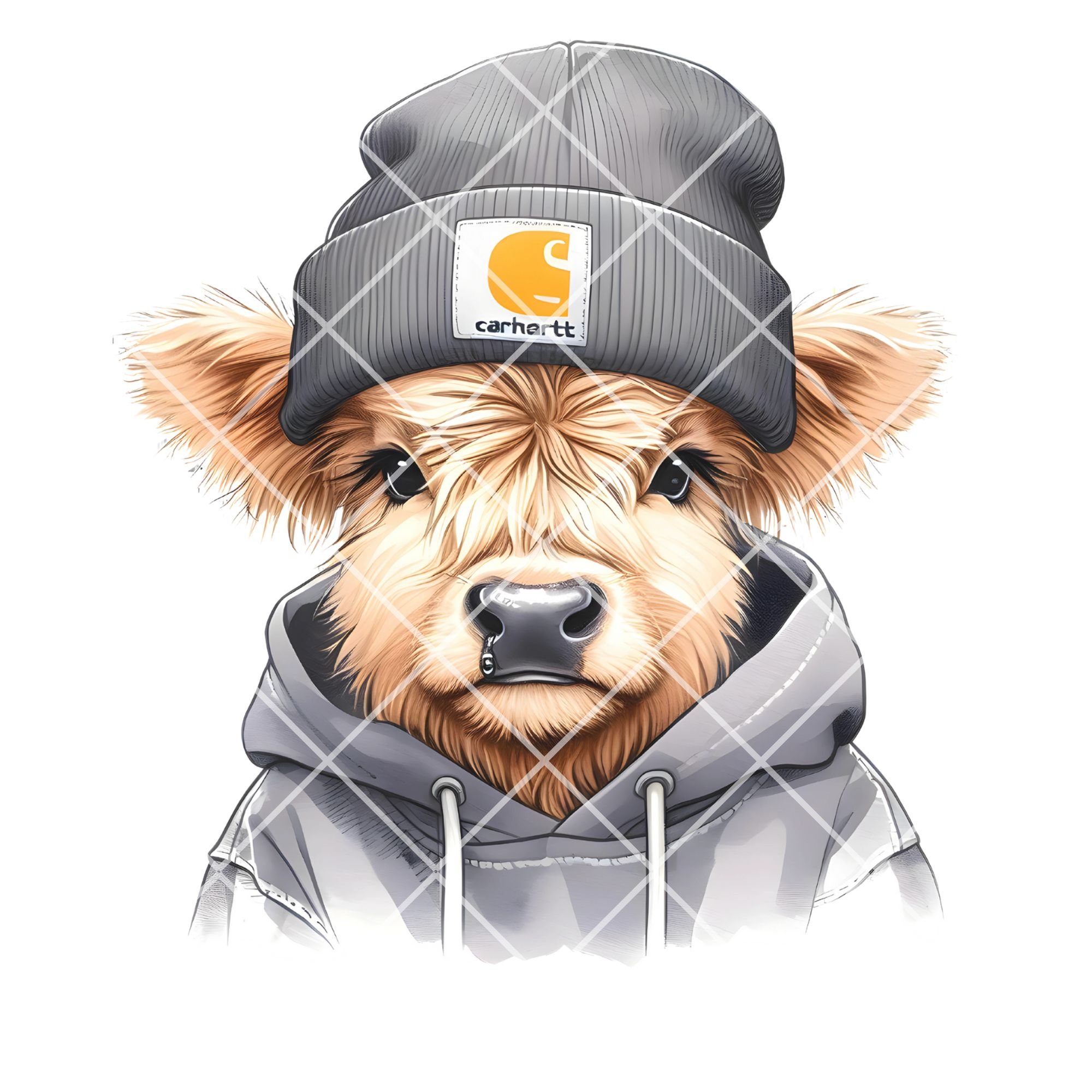 Highland Cow PNG Western Cow Art Design for Sublimation, Carhartt ...