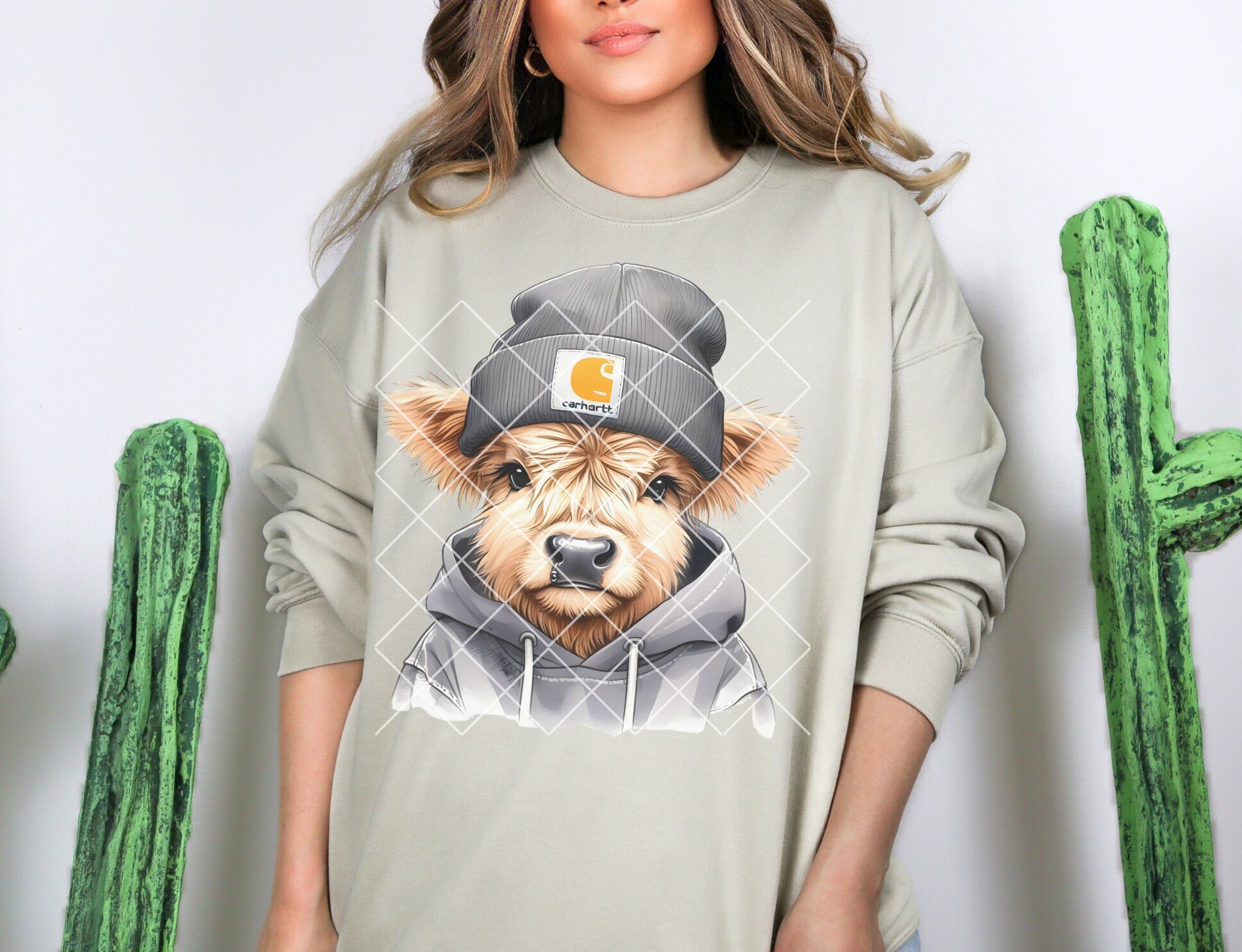 Highland Cow PNG Western Cow Art Design for Sublimation, Carhartt ...