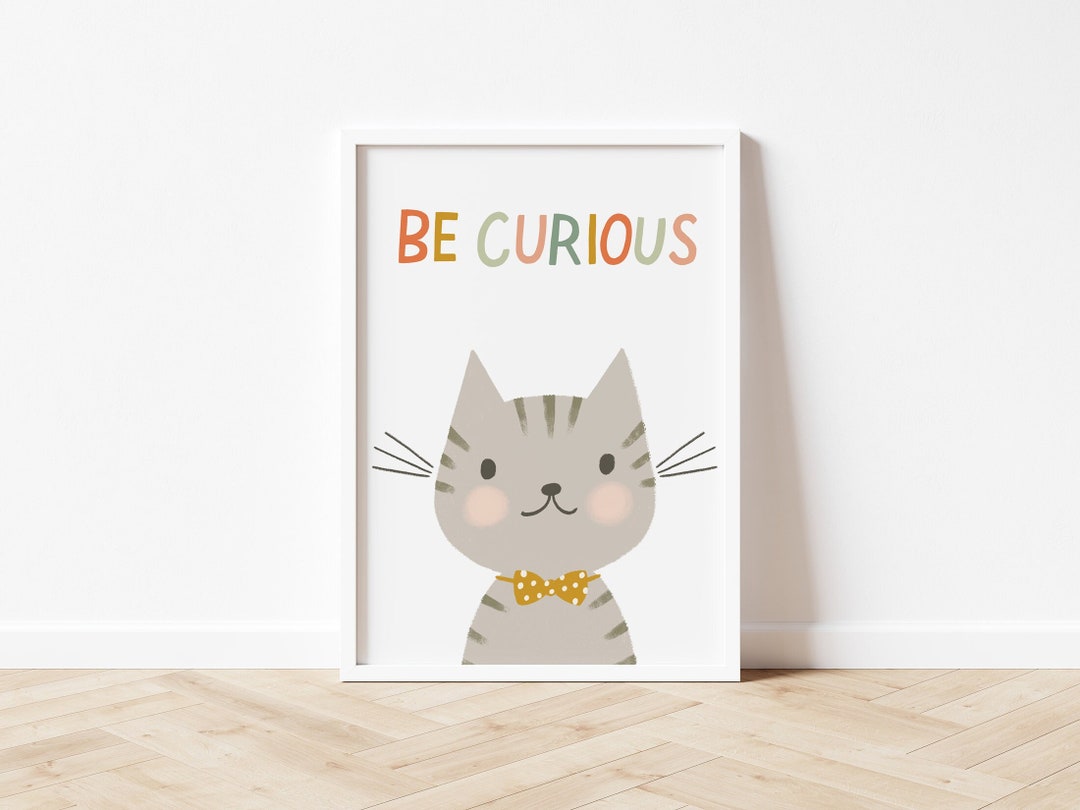 Printable Cute Cat Art Poster Digital Download Nursery Decor Wall Art ...