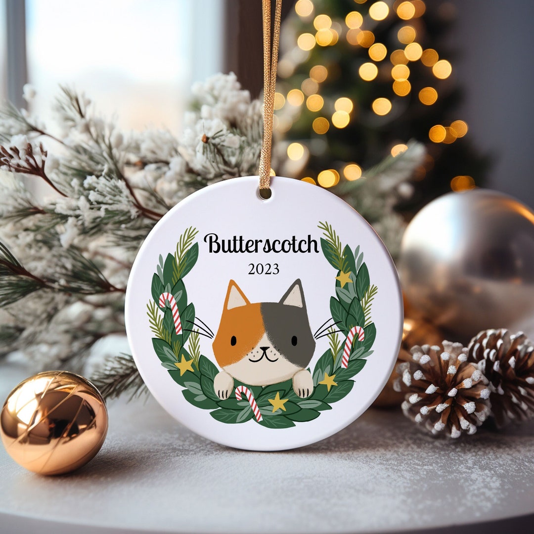 Personalized Calico Cat Christmas Ornament Calico Cat Gift Pet Ornament ...
