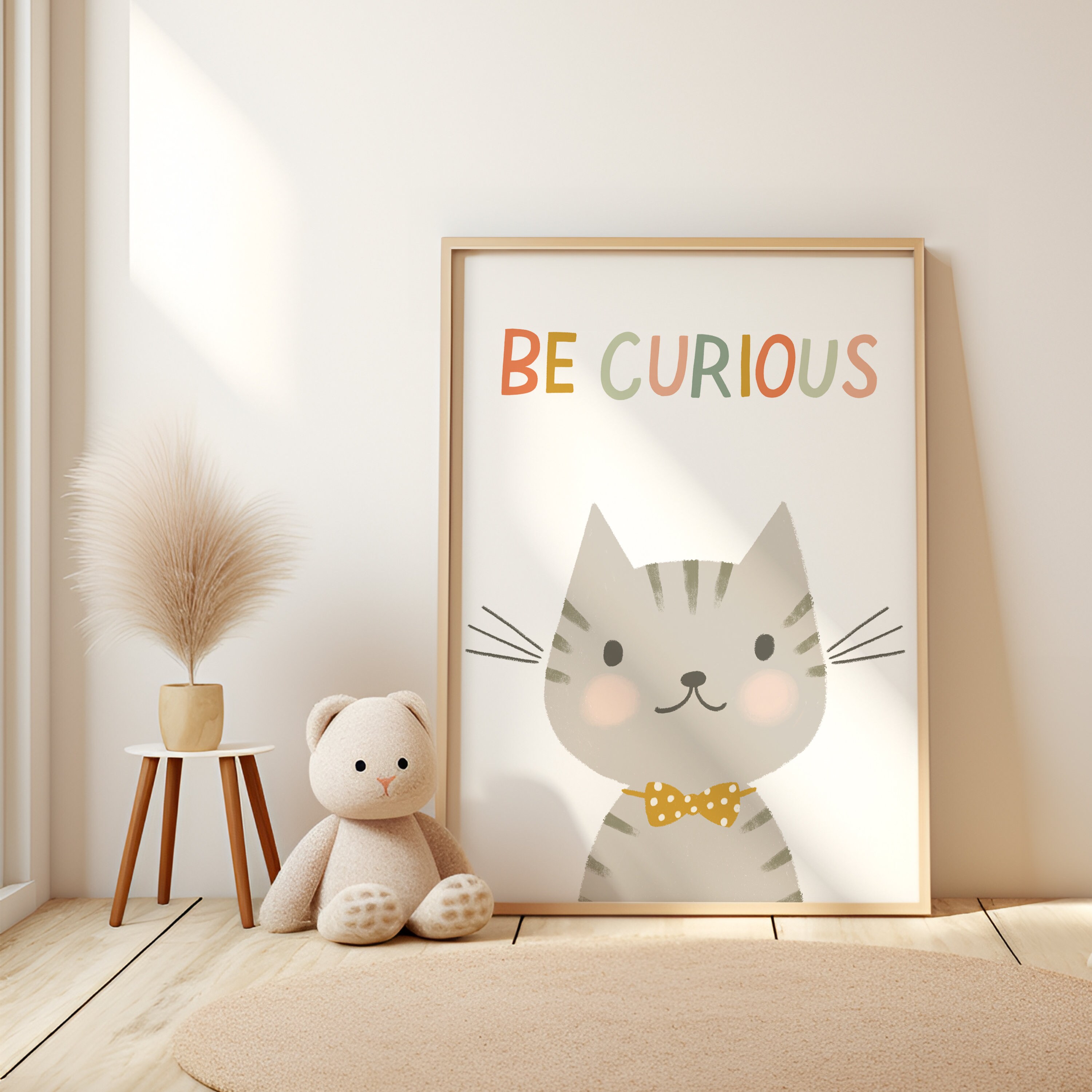 Printable Cute Cat Art Poster Digital Download Nursery Decor Wall Art ...
