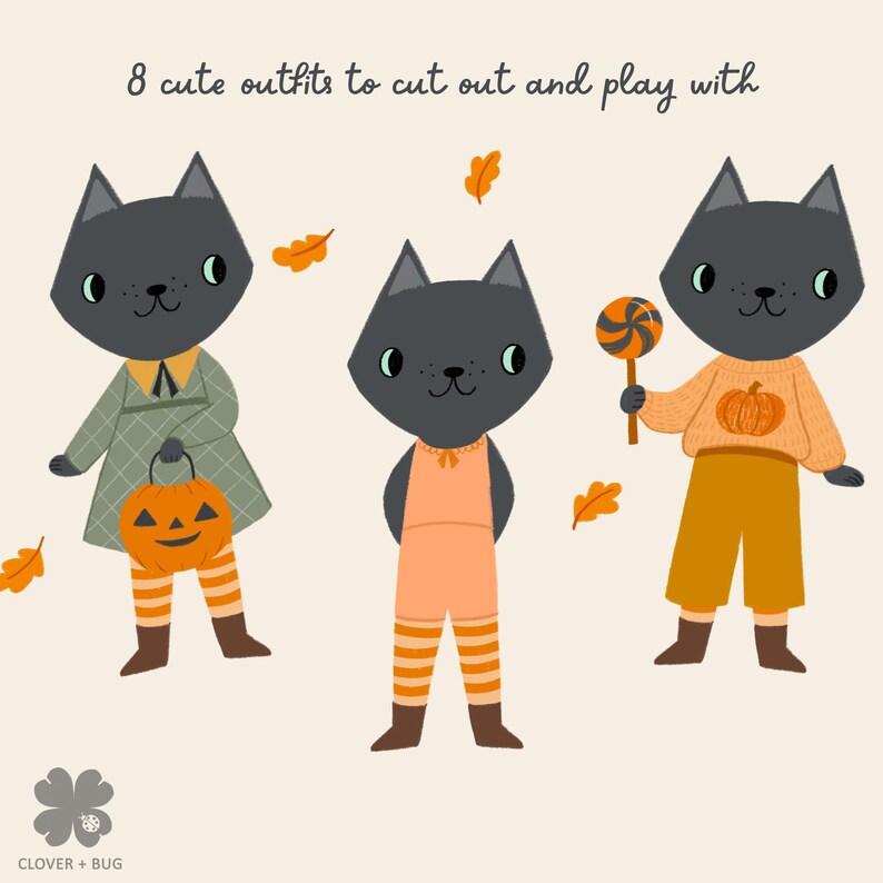 Halloween Paper Doll Digital Download Printable Seasonal Activity Kids ...