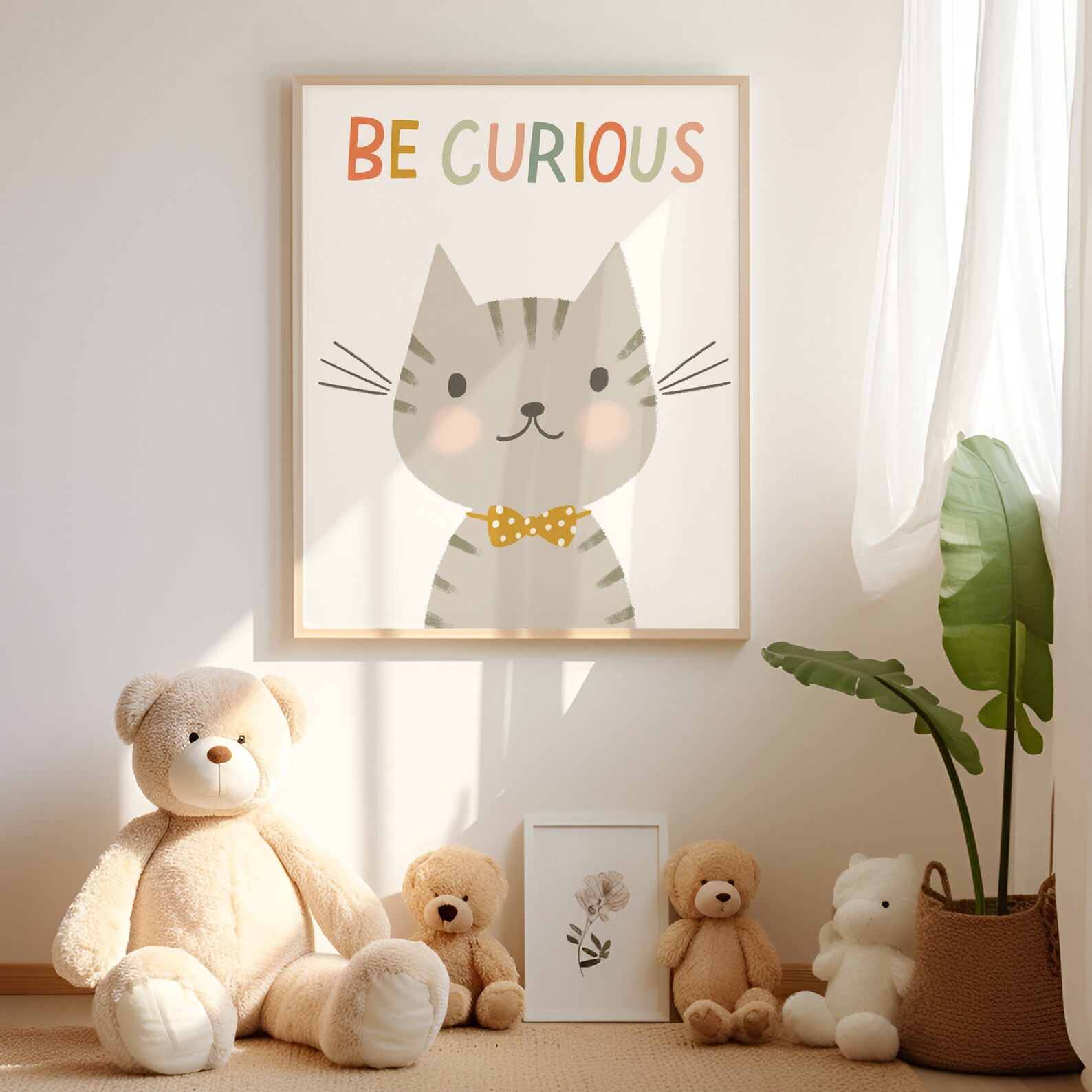Printable Cute Cat Art Poster Digital Download Nursery Decor Wall Art ...