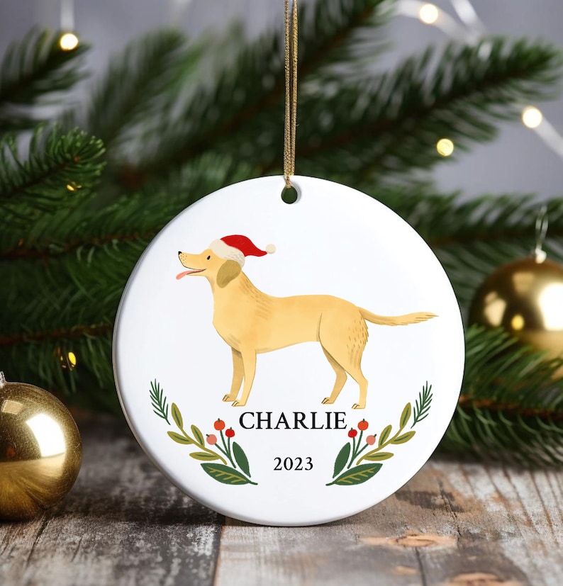 Yellow Lab Ornament Personalized Labrador Retriever Christmas Hand ...