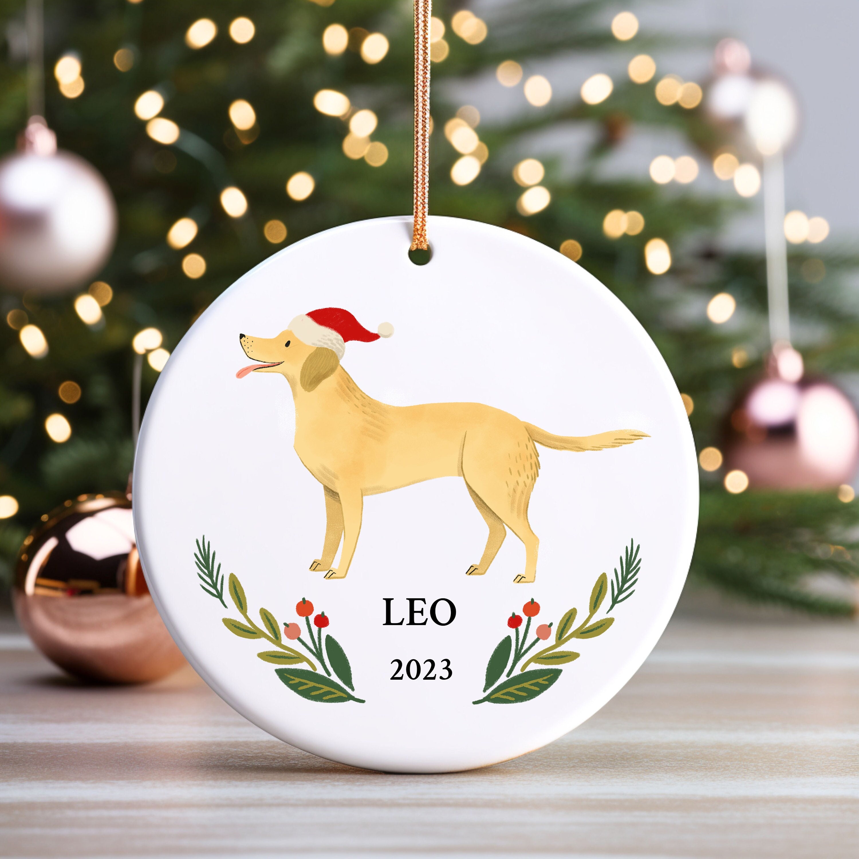 Yellow Lab Ornament Personalized Labrador Retriever Christmas Hand ...