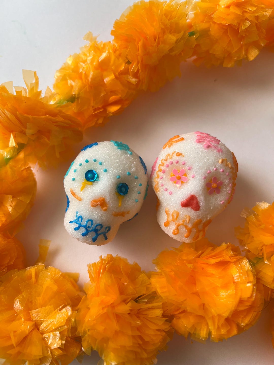 Medium Sugar Skull, Set of 2, Altar De Muertos, Day of the Dead ...