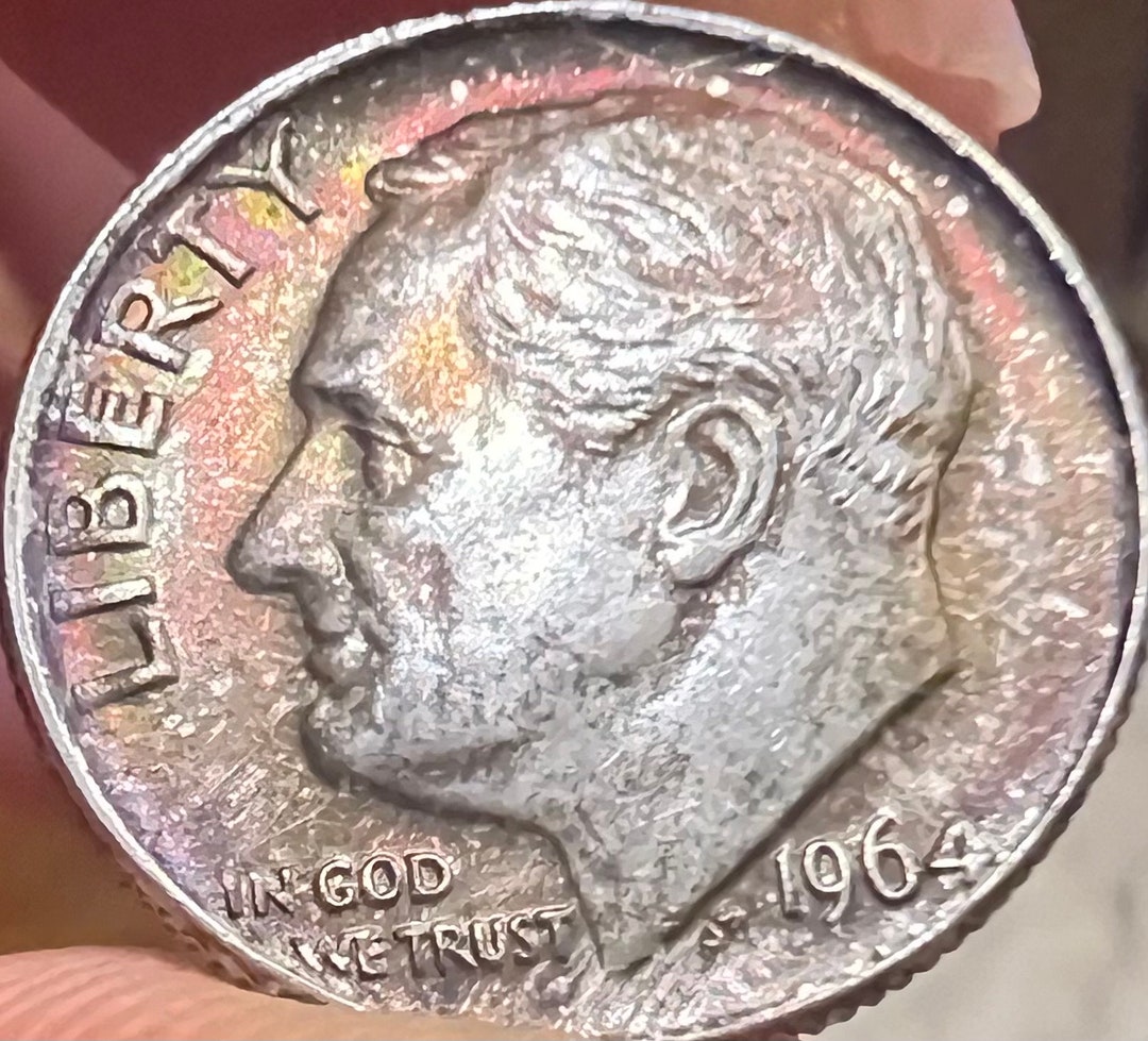 1964 D Toned Roosevelt Dime-rainbow Toned and Uncirculated Condition - Etsy