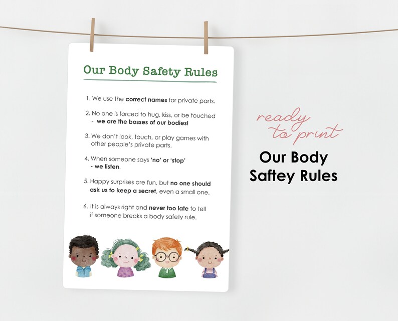 Printable Our Body Safety Rules Classroom Kid Room Decor - Etsy