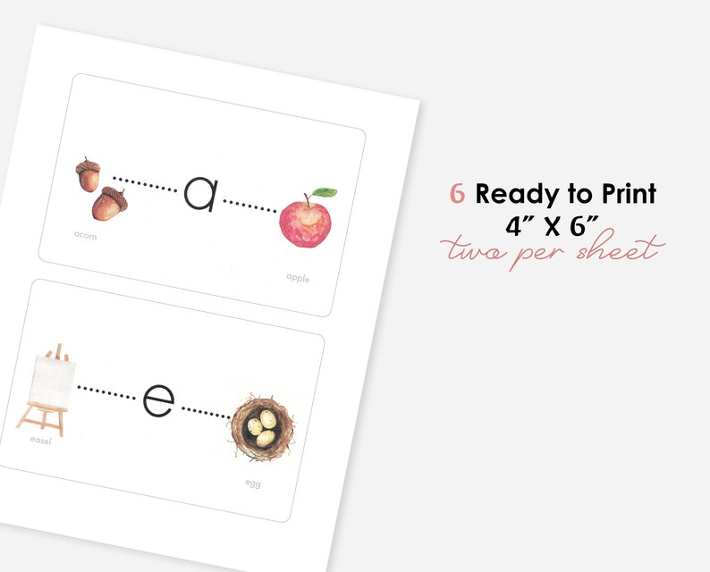 6 Printable Vowel Sounds Flash Cards | Classroom Nursery Decor ...