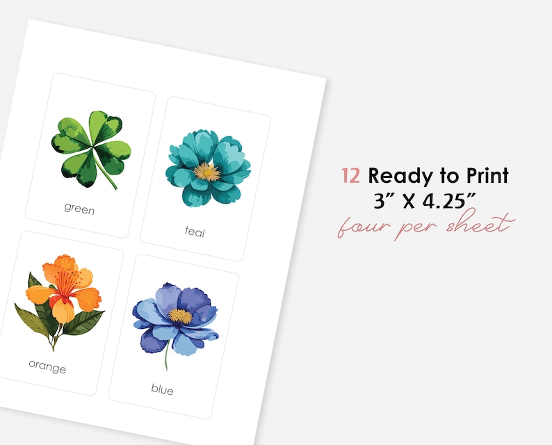 12 Printable Colors Flash Cards | Classroom Nursery Decor | Preschool ...