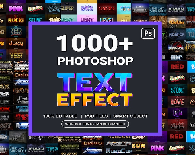 1000+ Set 3D Adobe Photoshop Text Effects Bundle Title Poster PSD Font ...