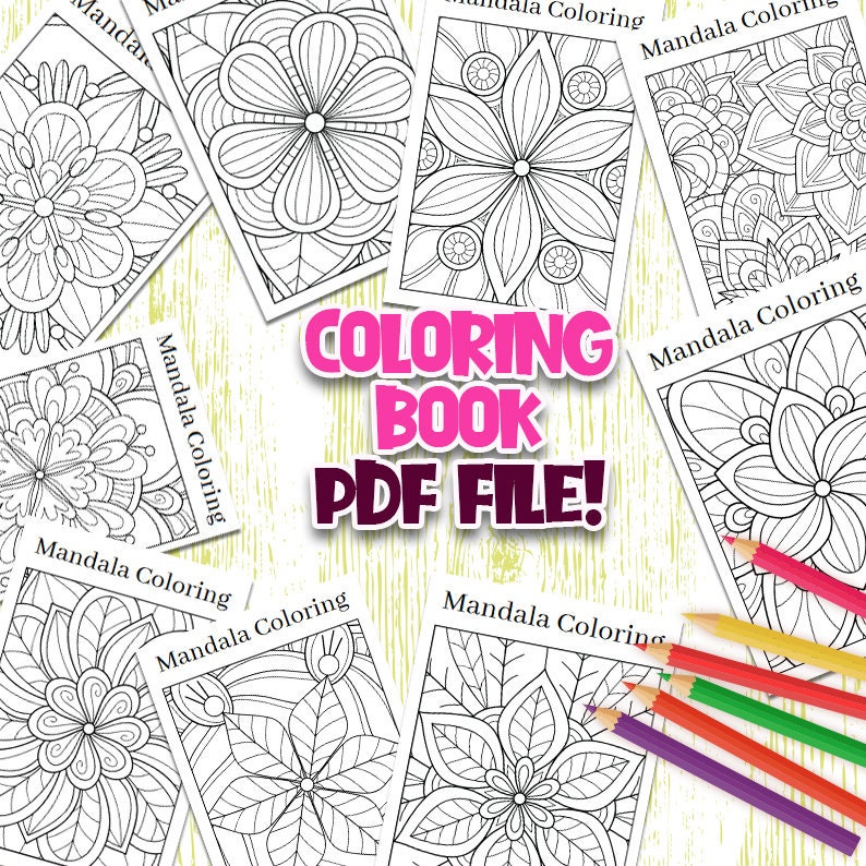 50 Pages Mandala Coloring Book - Instant Download Digital Product - Etsy