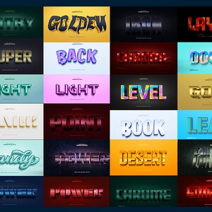 1000 Set 3D Adobe Photoshop Text Effects Bundle Title Poster PSD Font ...