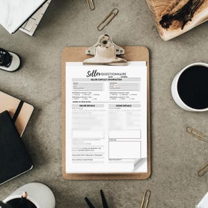 Seller Questionnaire | Seller Intake Form | Real Estate Client Lead ...