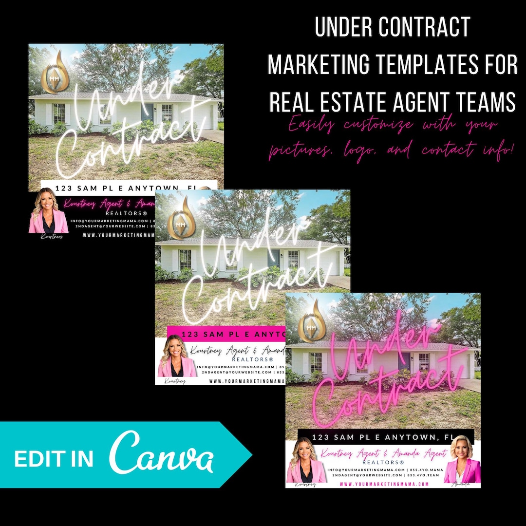 Under Contract Real Estate Social Media Templates: Canva Editable (PDF ...