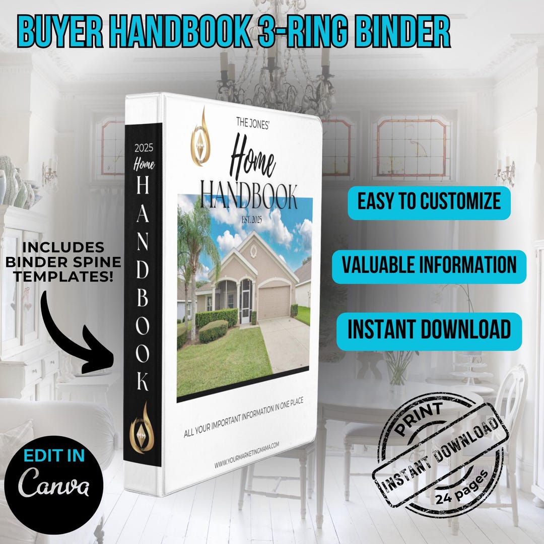 Real Estate Home Handbook | Editable Canva Binder Template | Realtor ...