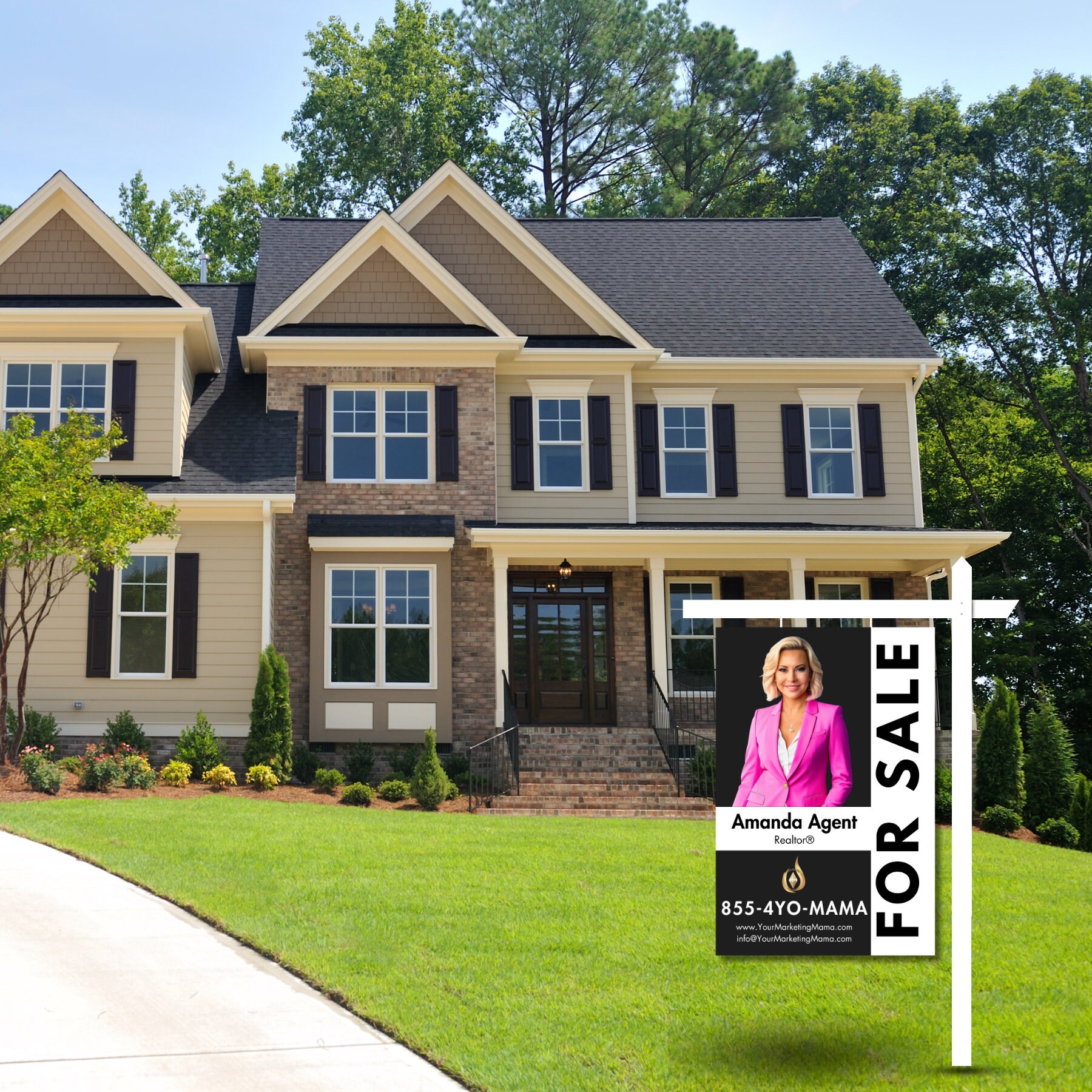Real Estate Yard Sign Template: Customizable Realtor Sign Design ...