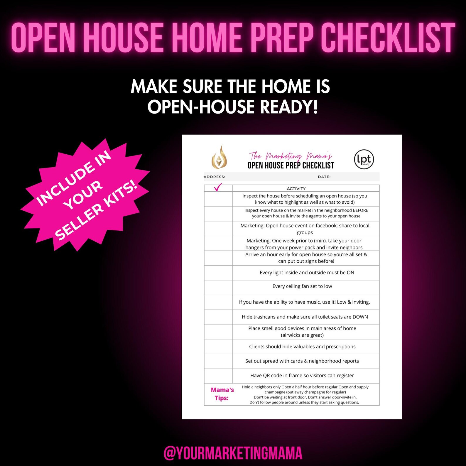 Real Estate Open House Checklist: Home Prep Guide (PDF Download - Etsy