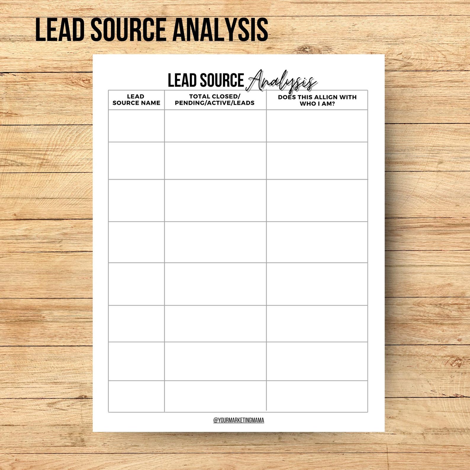 Realtor Lead Source Analysis: Real Estate Agent Tracker (PDF Download ...