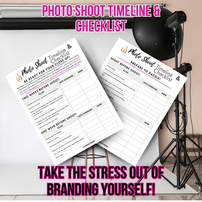 Photo Shoot Timeline & Checklist | Branding Photo Checklist | Real ...