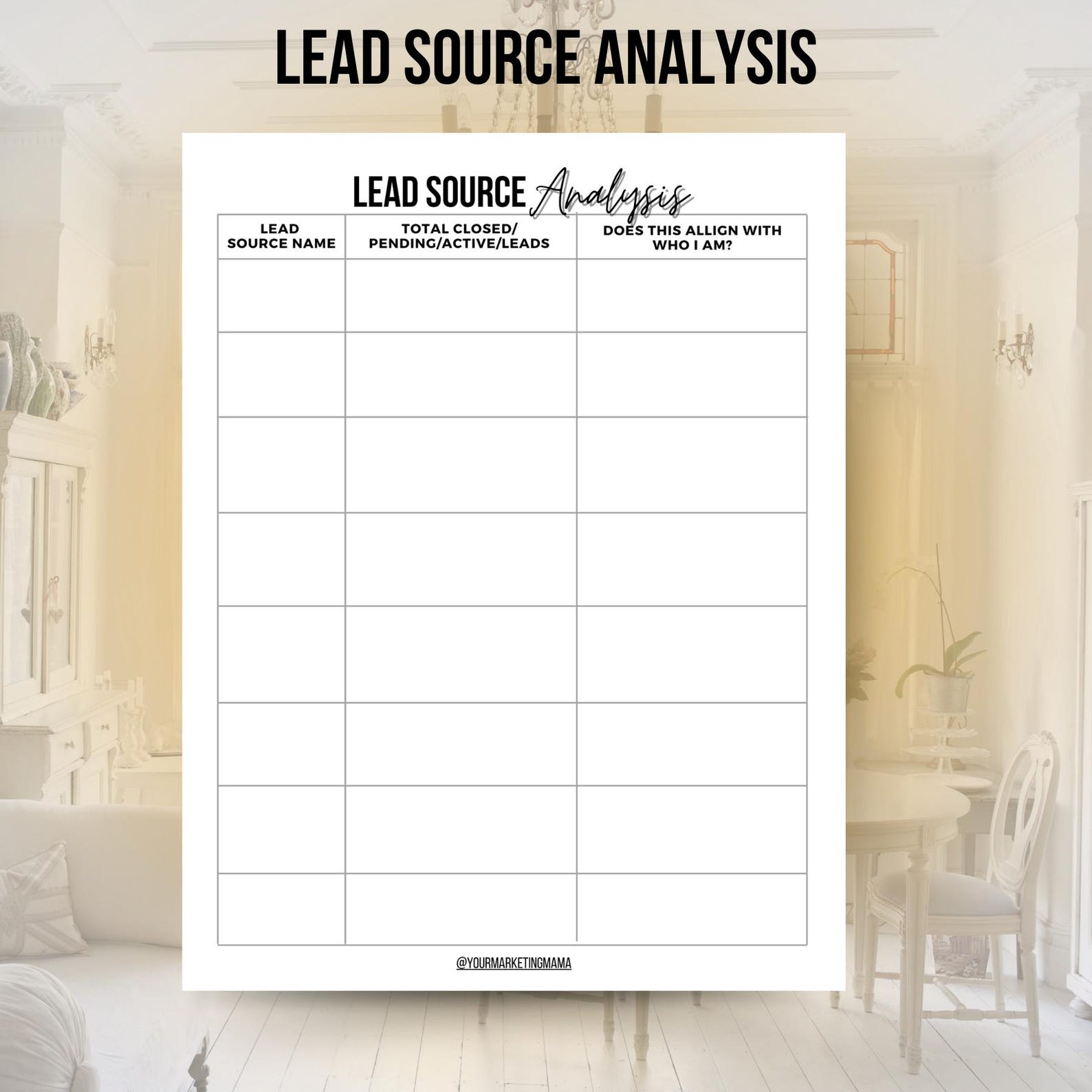 Realtor Lead Source Analysis: Real Estate Agent Tracker (PDF Download ...