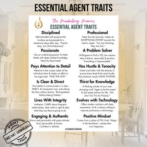 Real Estate Agent Traits Printable: Essential Realtor Guide (PDF ...