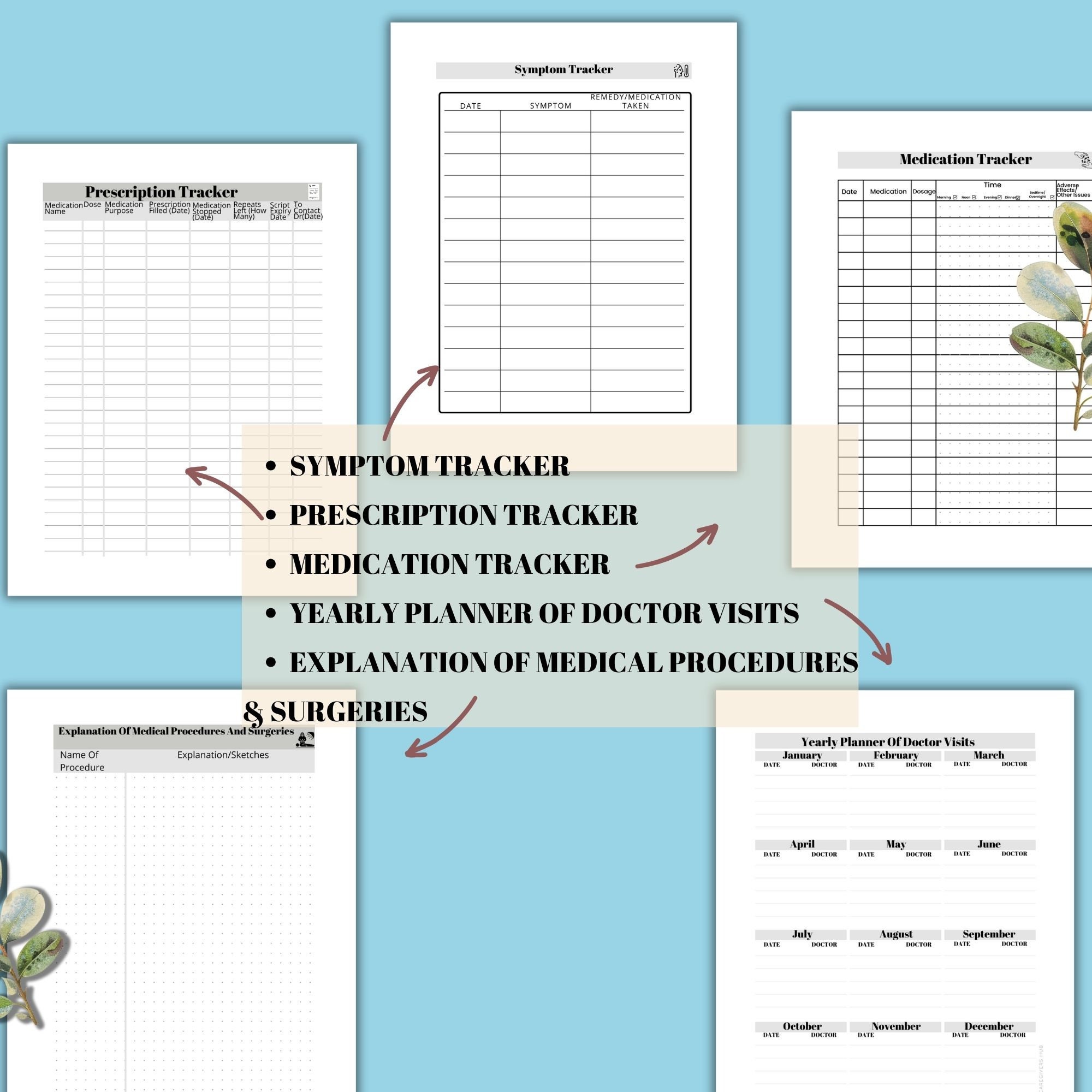 Printable Doctor Visit Form Template, Appointment Tracker, Medical ...