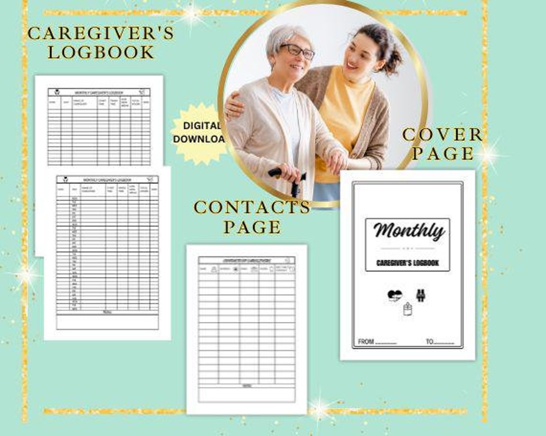 Caregiver Log Printable, Caregiver Timesheet, Caregiver Daily Log ...