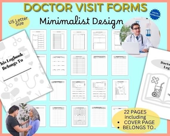 Printable Doctor Visit Form Template, Appointment Tracker, Medical ...