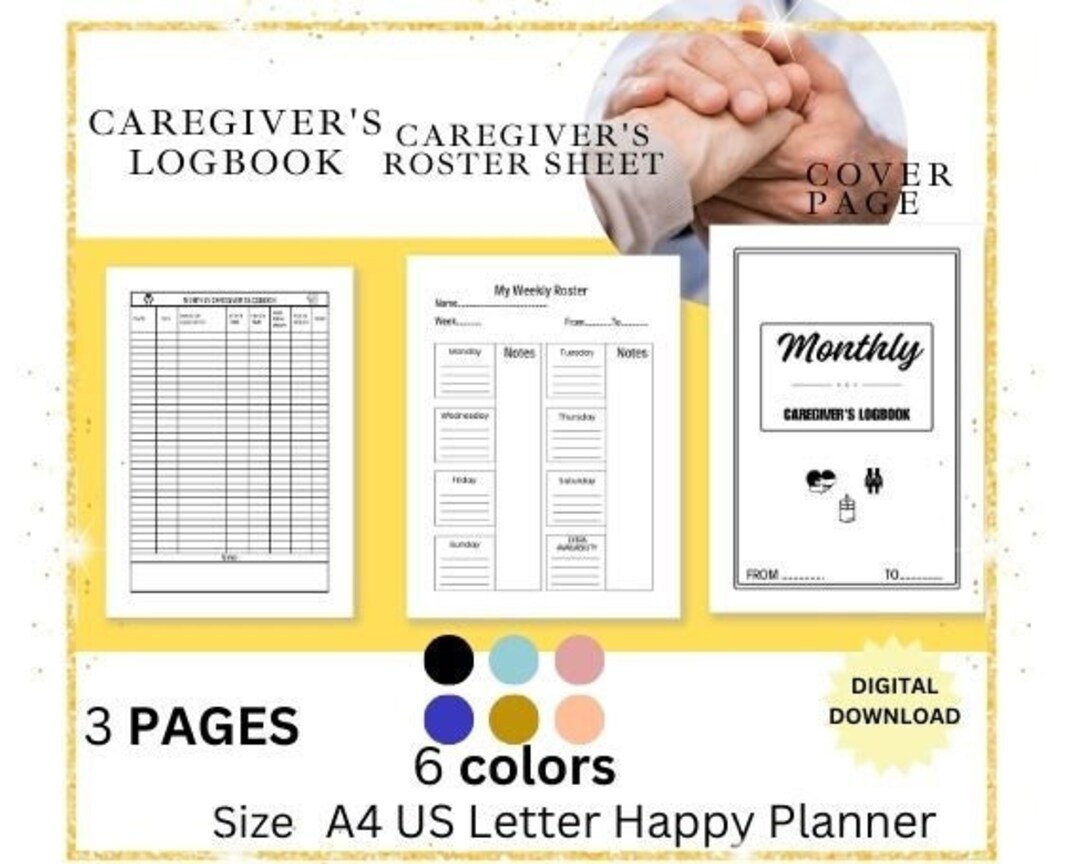 Caregiver Schedule Biweekly Caregiver Time Sheet Caregiver Daily Log ...