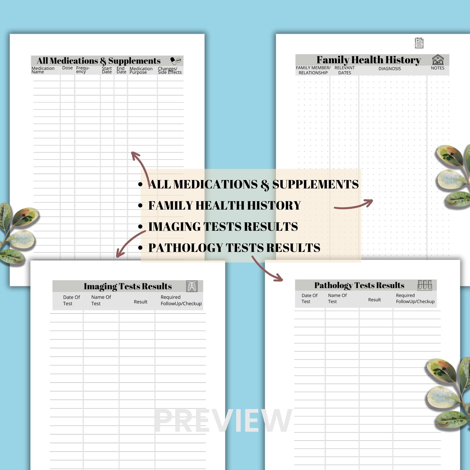 Printable Doctor Visit Form Template, Appointment Tracker, Medical ...