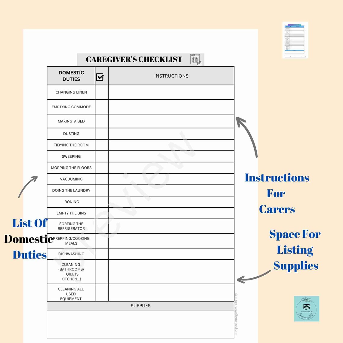 Child Caregiver Daily Checklist & Templates/caregiving Planner Forms ...