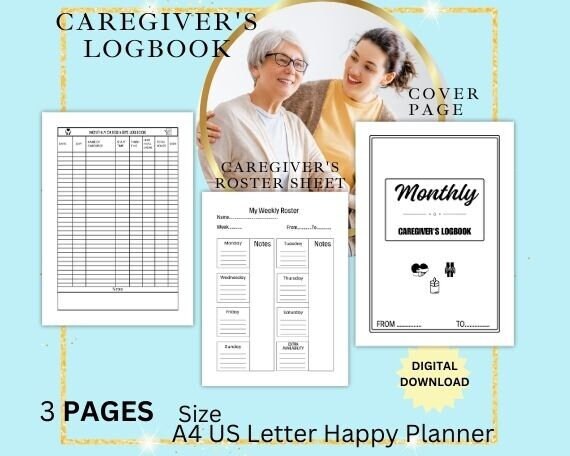 Caregiver Log Printable, Caregiver Timesheet, Caregiver Daily Log ...