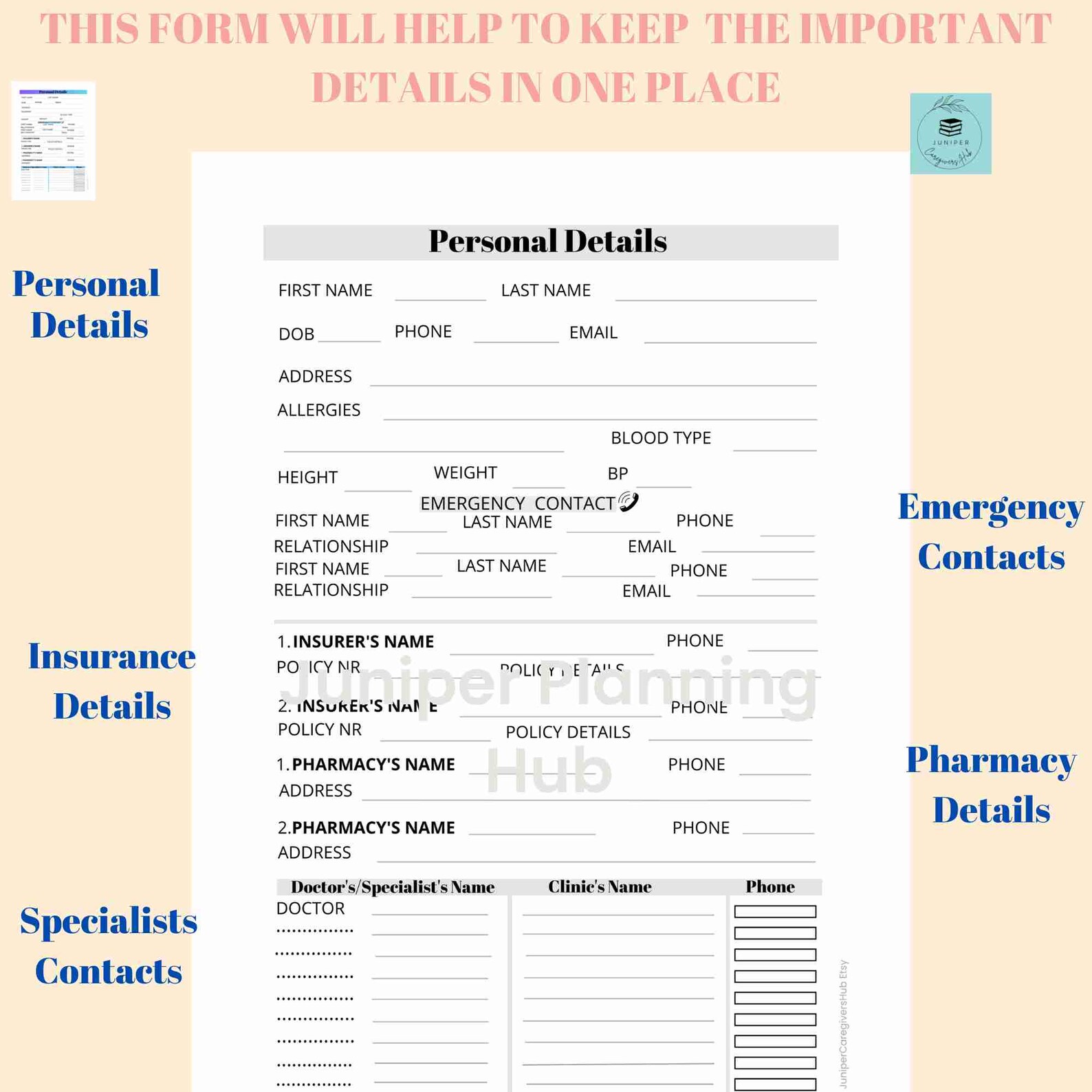 Child Caregiver Daily Checklist & Templates/caregiving Planner Forms ...