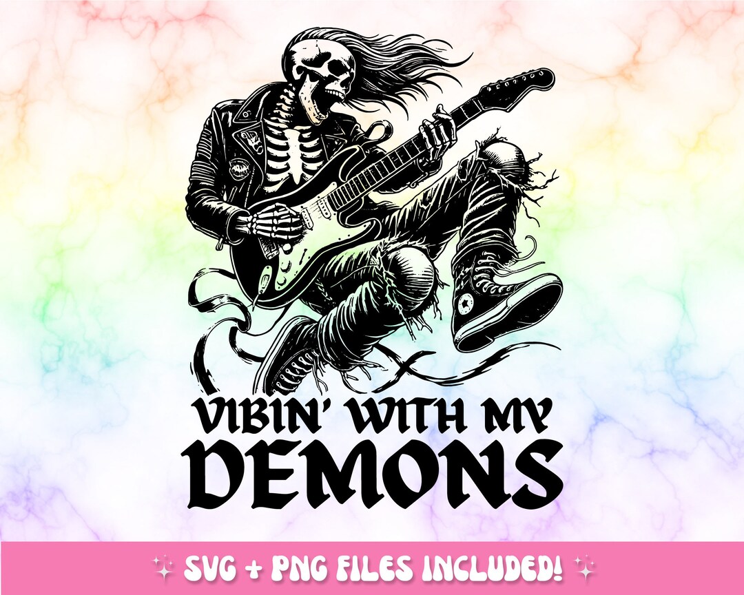 Vibin With My Demons SVG PNG, Halloween Svg, Goth Svg, Spooky Season ...