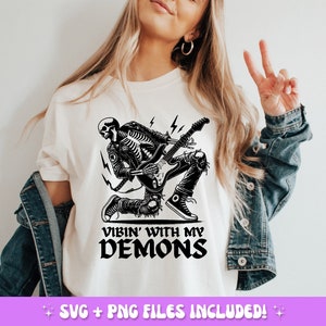Vibin With My Demons SVG PNG, Halloween Svg, Goth Svg, Spooky Season ...